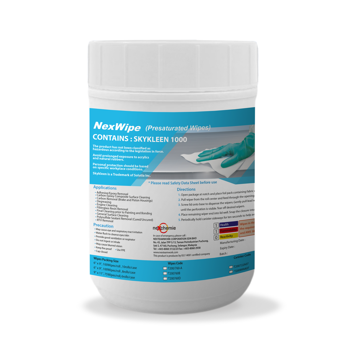 NexWipes ~ Solvent Pre-Saturated Wipes – Nexteamwork