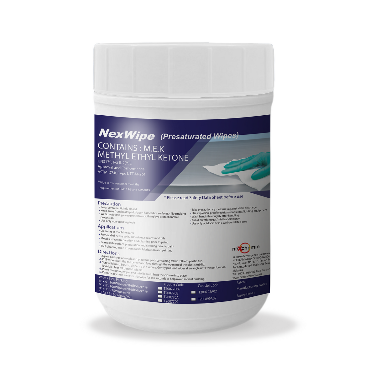 NexWipes ~ Solvent Pre-Saturated Wipes – Nexteamwork